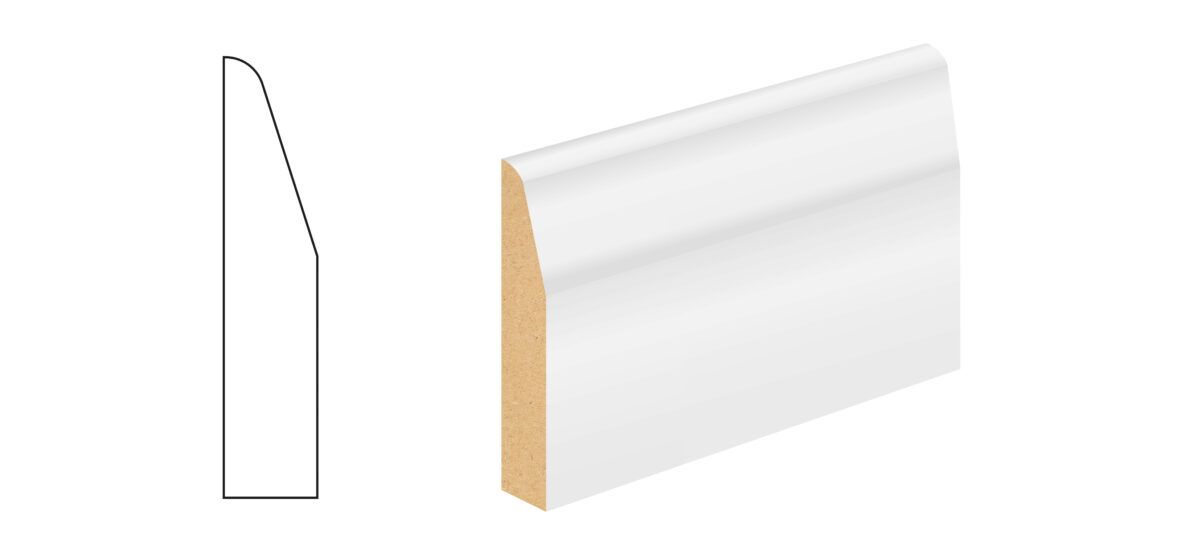 18x94mm White Primed MDF Splayed (Profile 27) - Skirting & Architrave ...