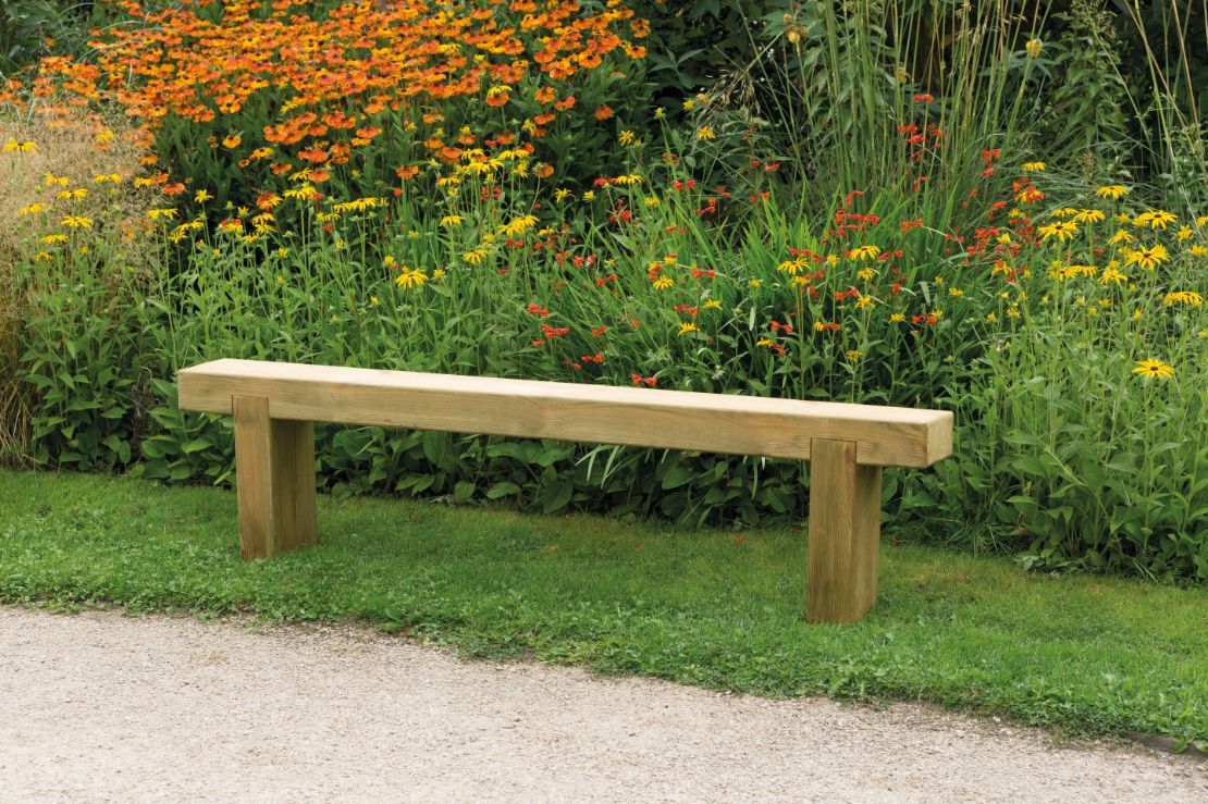 1.8m Sleeper Garden Bench – Long Outdoor Wooden Bench for Dining Sets